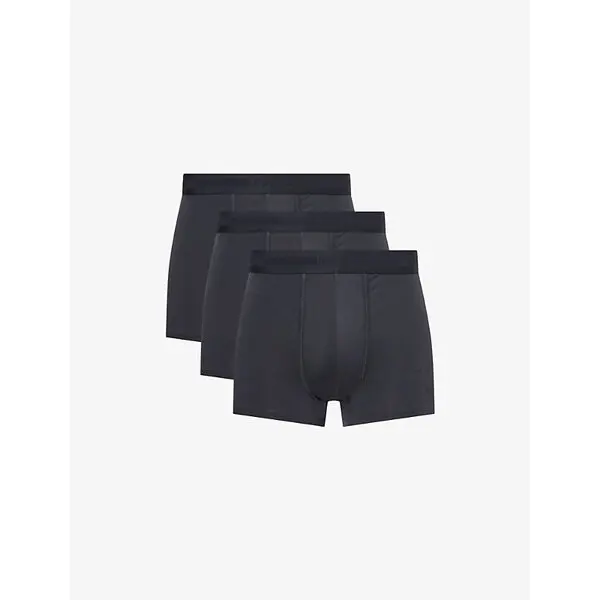 CHE Branded Mid-rise Pack Of Three Stretch-woven Trunks - Midnight Navy