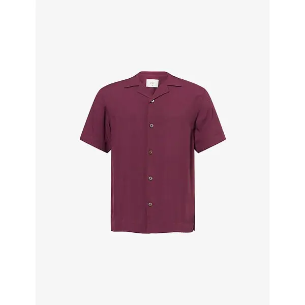 CHE Valbonne Camp-collar Woven Shirt - Red