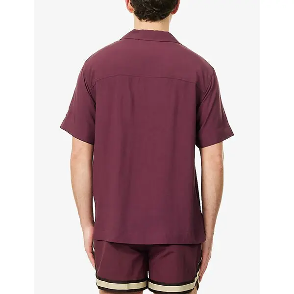 CHE Valbonne Camp-collar Woven Shirt - Red