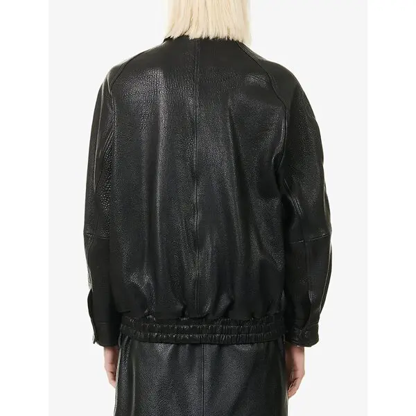 Nour Hammour Rafe Spread-collar Leather Jacket