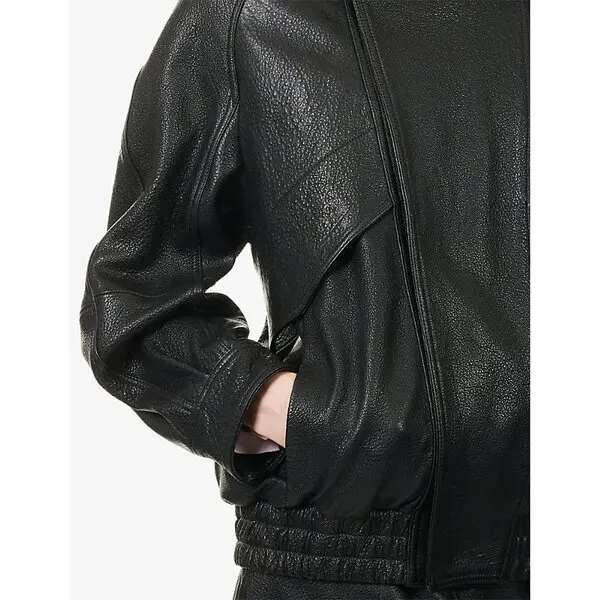 Nour Hammour Rafe Spread-collar Leather Jacket