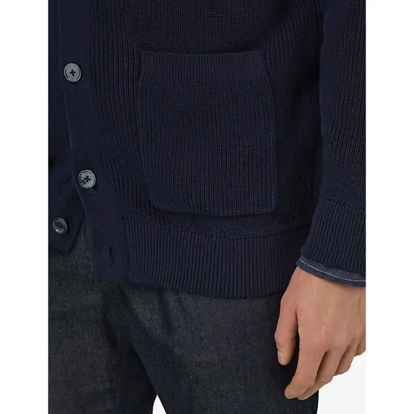 Boggi Milano Ribbed Cotton Button-down Cardigan