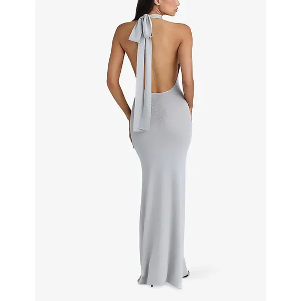 House Of Cb Knitted Halterneck Maxi Dress