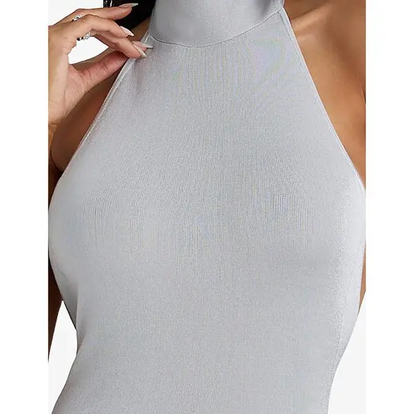 House Of Cb Knitted Halterneck Maxi Dress