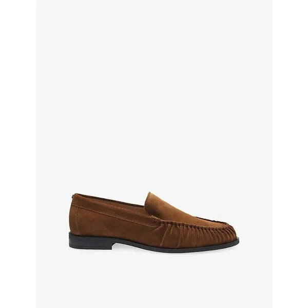 BOSS Ruched Suede Moccasins