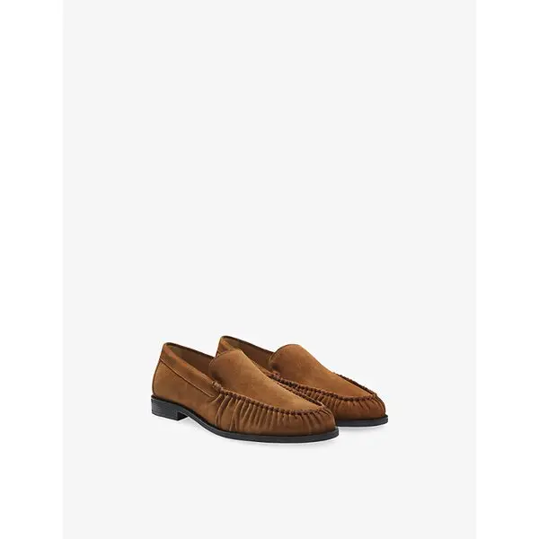 BOSS Ruched Suede Moccasins