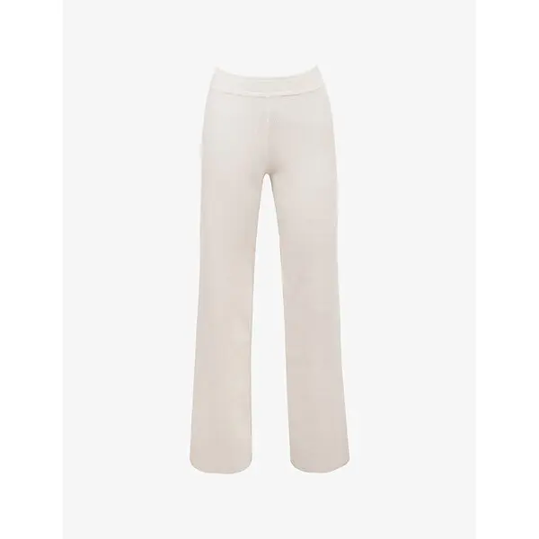 House Of Cb Relaxed-fit Knitted Trousers - Cloud Dancer