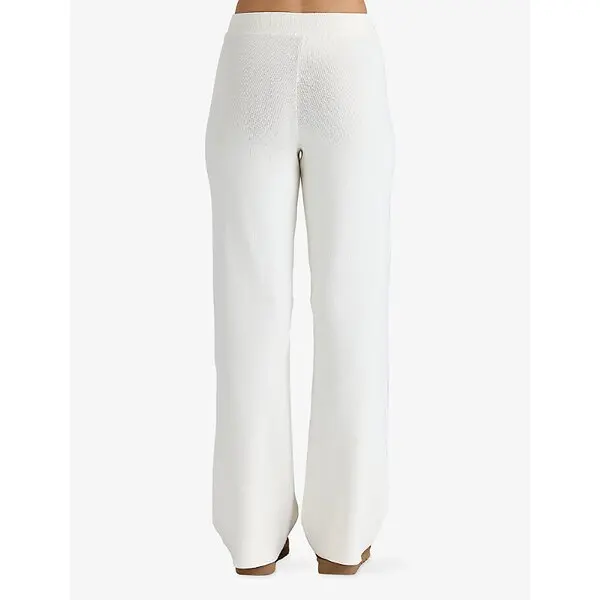 House Of Cb Relaxed-fit Knitted Trousers - Cloud Dancer