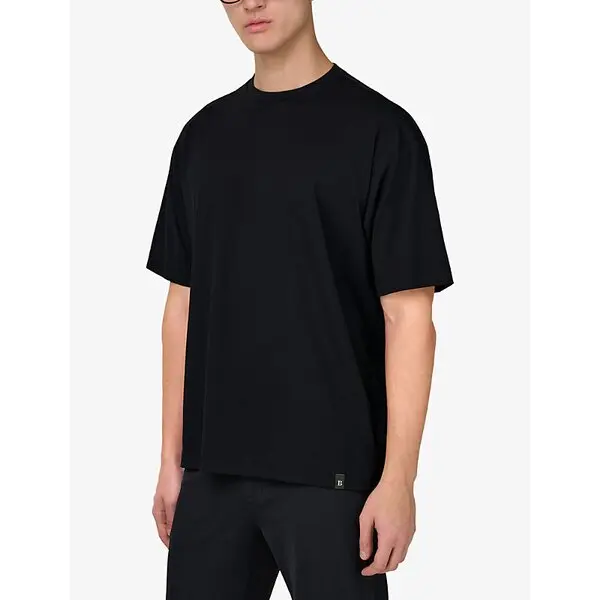 Boggi Milano S-cafè® Relaxed-fit Stretch Cotton-blend T-shirt - Black