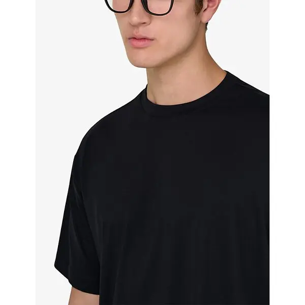 Boggi Milano S-cafè® Relaxed-fit Stretch Cotton-blend T-shirt - Black