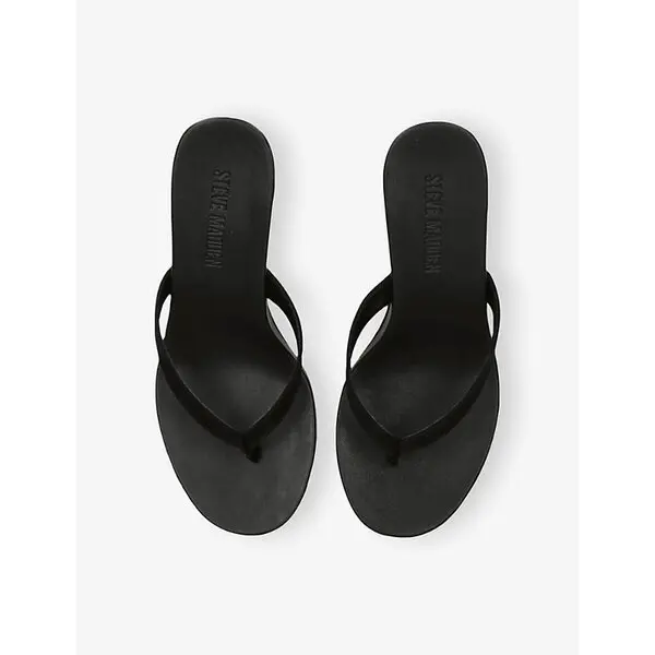 Steve Madden Suede Wedge Sandals - Black