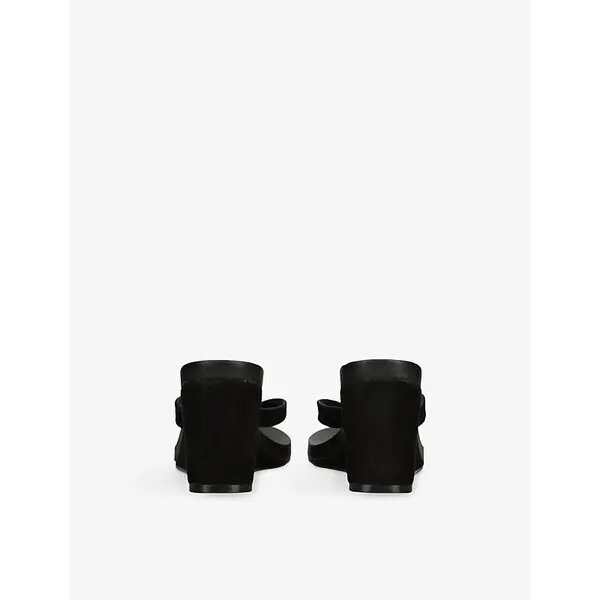 Steve Madden Suede Wedge Sandals - Black