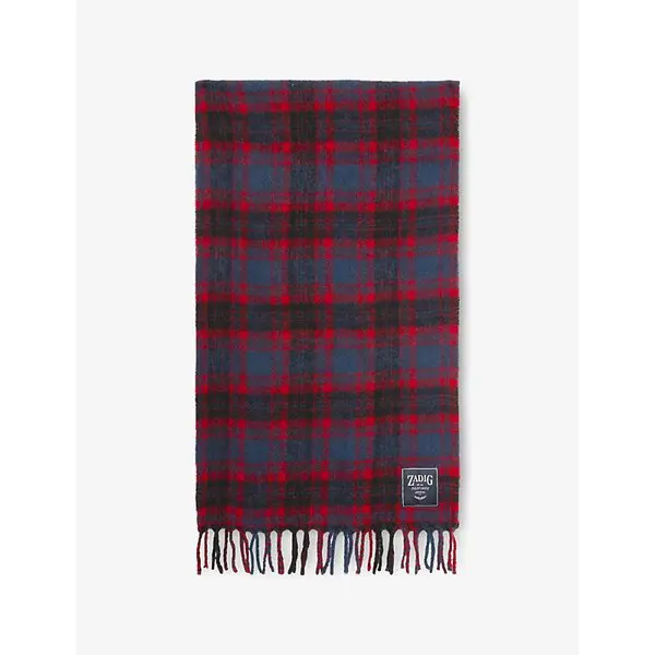 Zadig&Voltaire Joan Tartan Wool-blend Scarf - Passion