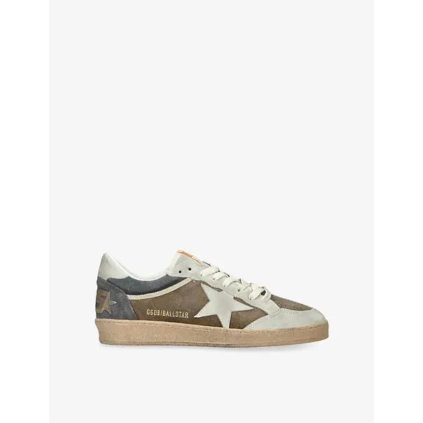 GOLDEN GOOSE Ball Star Waxed-suede Trainers - Camel/oth