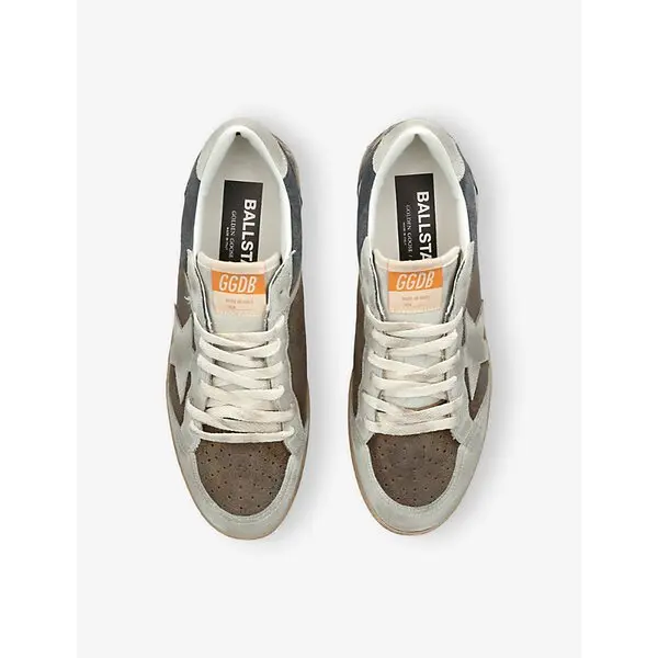 GOLDEN GOOSE Ball Star Waxed-suede Trainers - Camel/oth