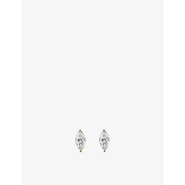THE DIAMOND LAB Diamond Lab 18ct And Lab-grown Diamond Stud Earrings - Yellow Gold