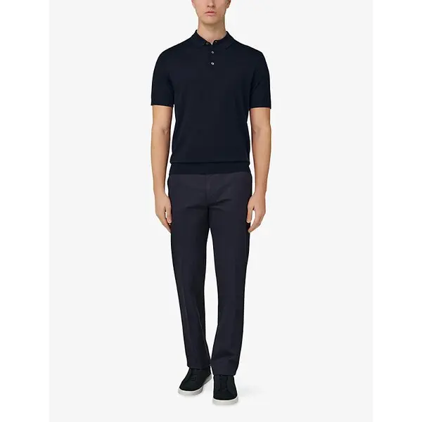 Boggi Milano Superfine Wool Knitted Polo Shirt