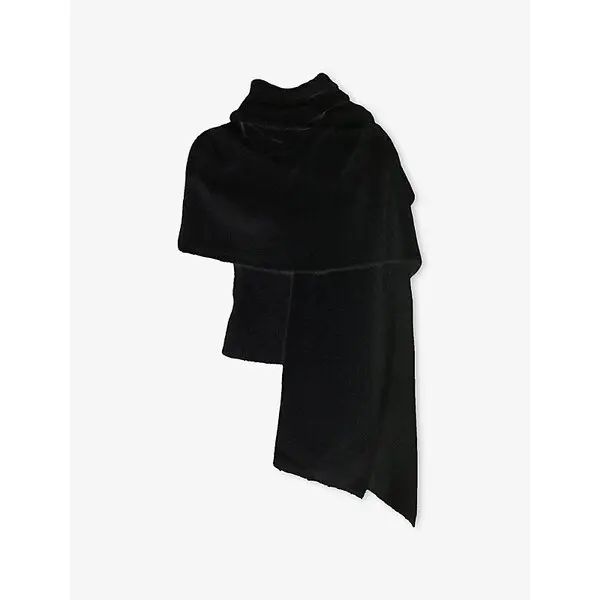 House Of Cb Nara Textured Knitted Scarf - Black