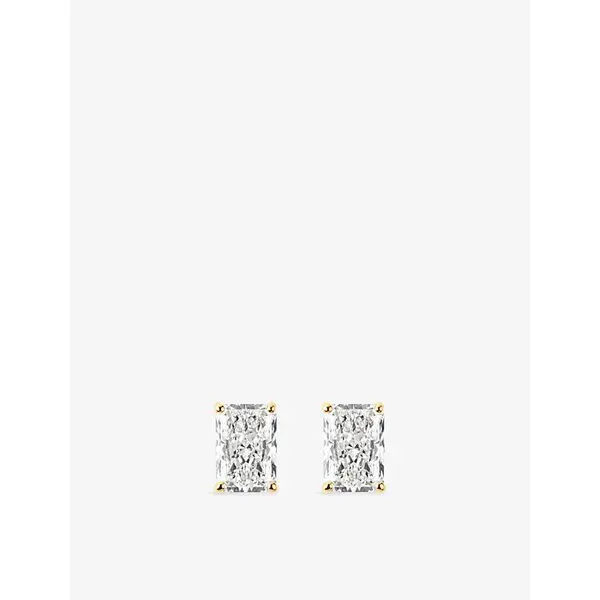 THE DIAMOND LAB Diamond Lab 18ct 3.09ct Lab-grown Diamond Stud Earrings - Yellow Gold