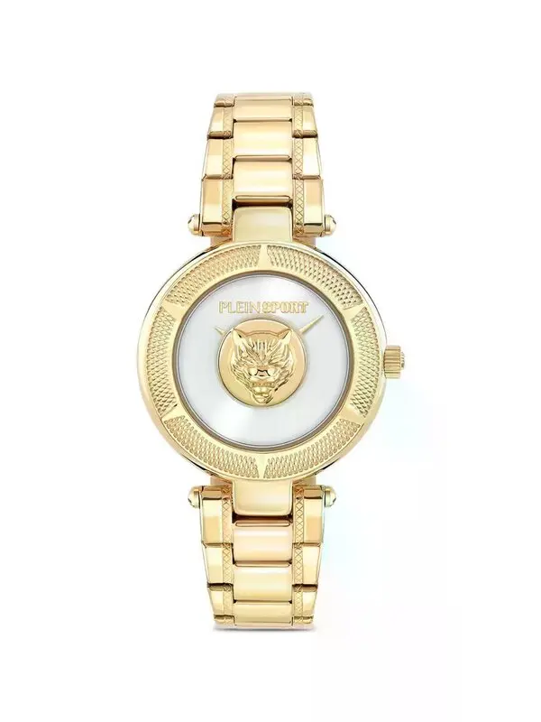 PLEIN SPORT 36mm Gold Tone Watch - White