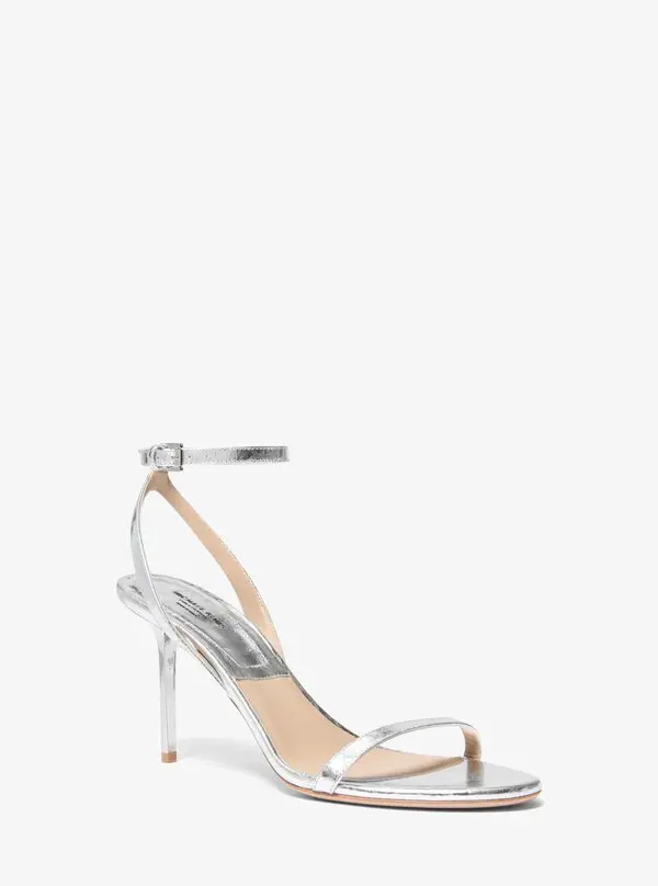 Michael Kors Gwyneth Metallic Embossed Leather Stiletto Sandals