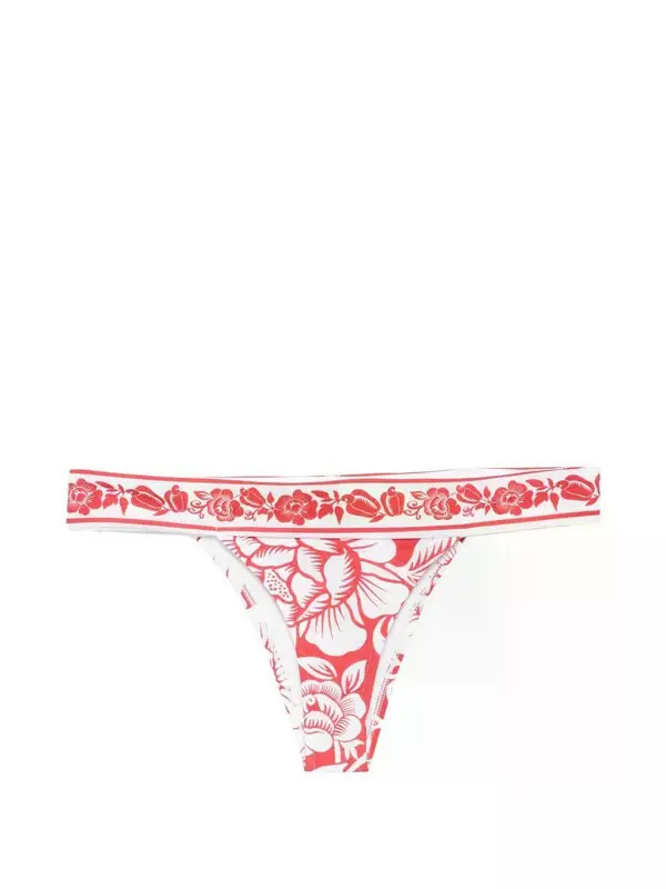 Farm Rio Floral Bikini Bottoms - White