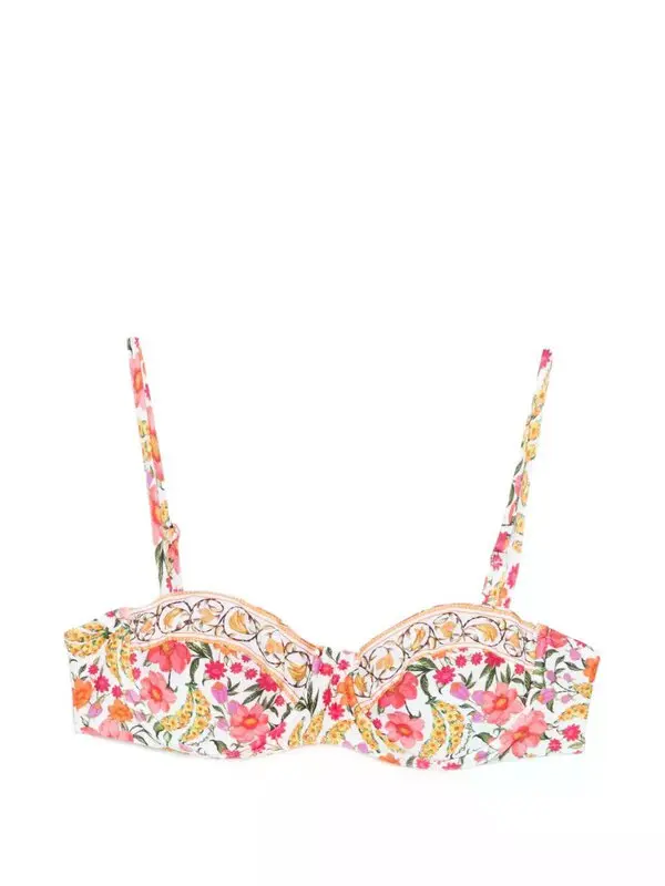 Farm Rio Banana-print Underwire Bikini Top - White