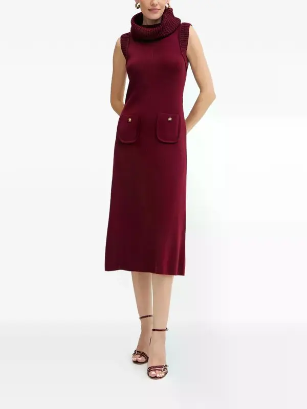 Luisa Spagnoli Roll-neck Pocket Midi Dress