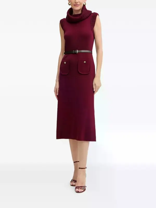 Luisa Spagnoli Roll-neck Pocket Midi Dress