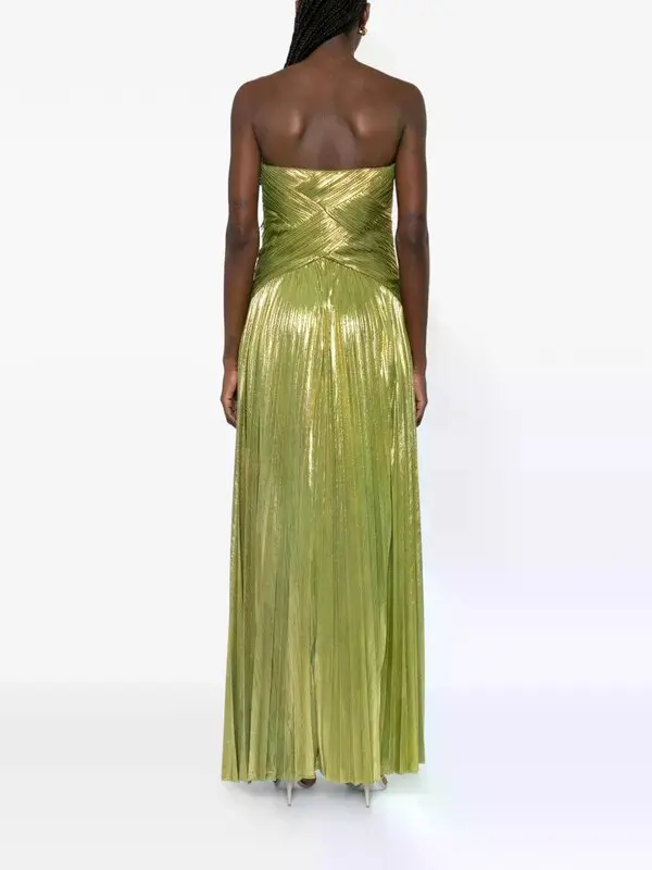 Retrofete Strapless Pleated Maxi Dress