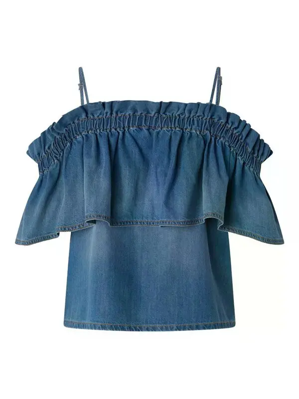 Pinko Ruffled Off-shoulder Top