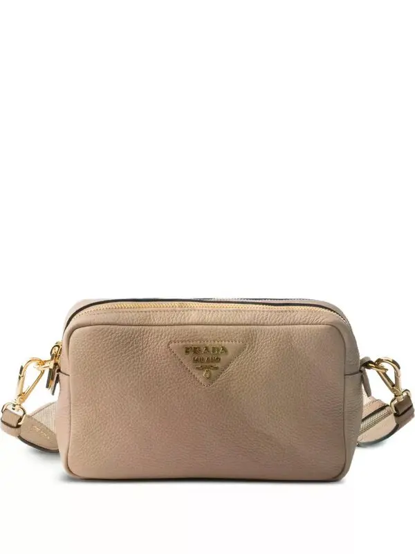 Prada Small Leather Shoulder Bag - Neutrals