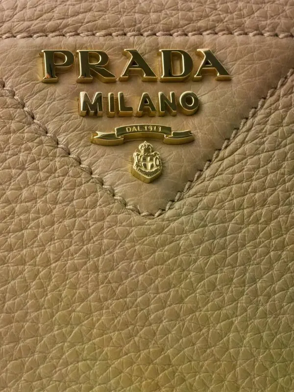 Prada Small Leather Shoulder Bag - Neutrals