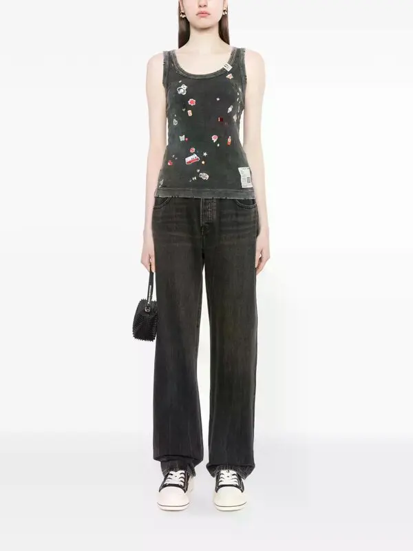 Mihara Yasuhiro Graphic-applique Sleeveless Top