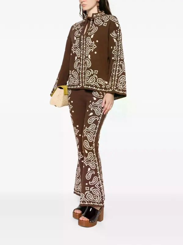 Farm Rio Long-sleeve Paisley Sweater