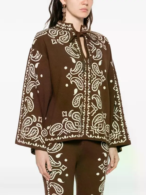 Farm Rio Long-sleeve Paisley Sweater