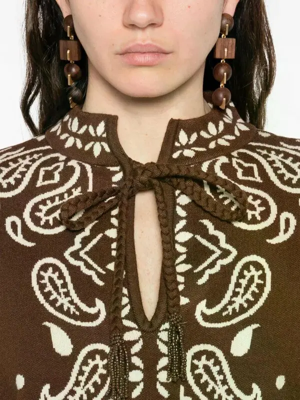 Farm Rio Long-sleeve Paisley Sweater