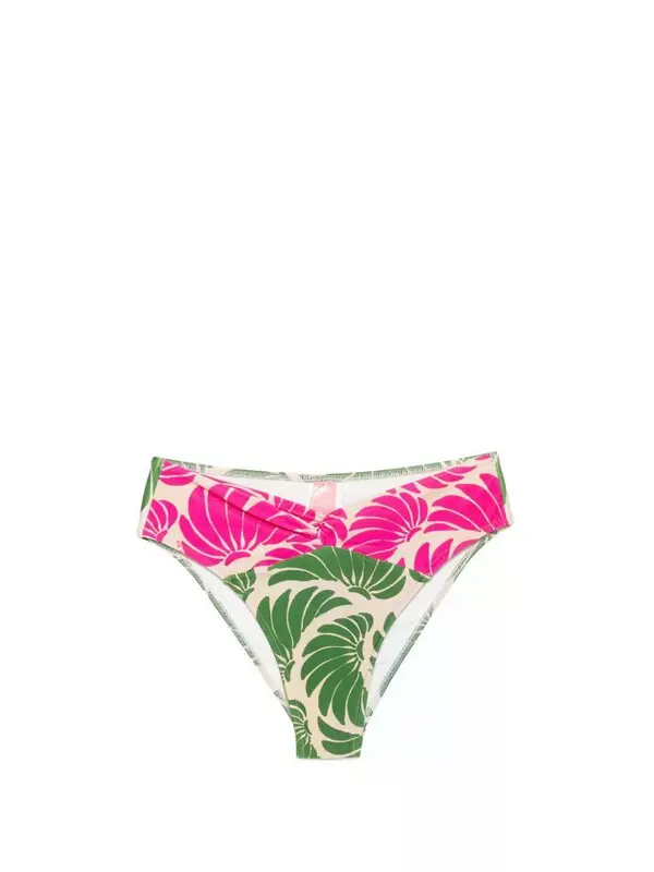 Farm Rio High-waist Floral-print Bikini Bottom - Pink