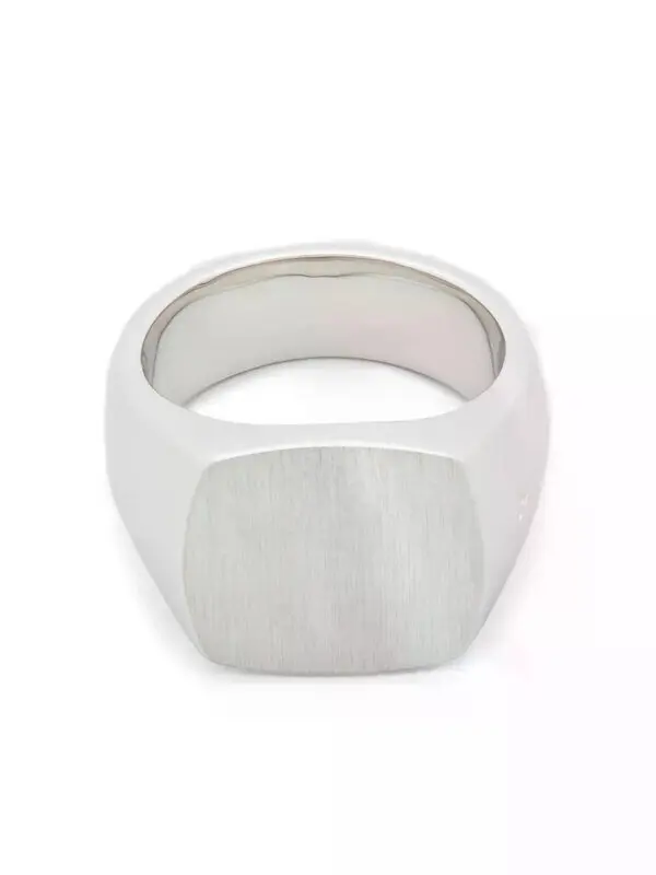 Tom Wood Cushion Signet Ring - Grey
