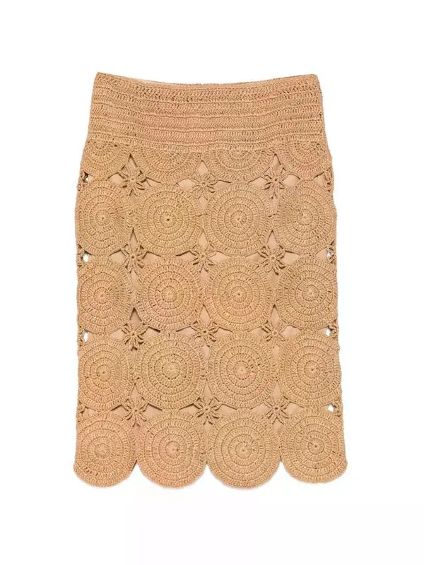 SIMONMILLER Crochet Knit Midi Skirt - Neutrals