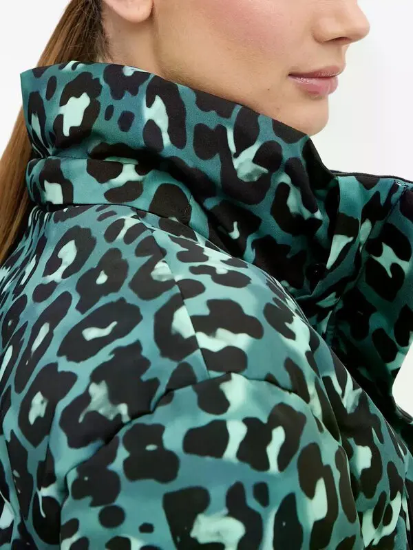 EA7 Hooded Leopard-print Jacket