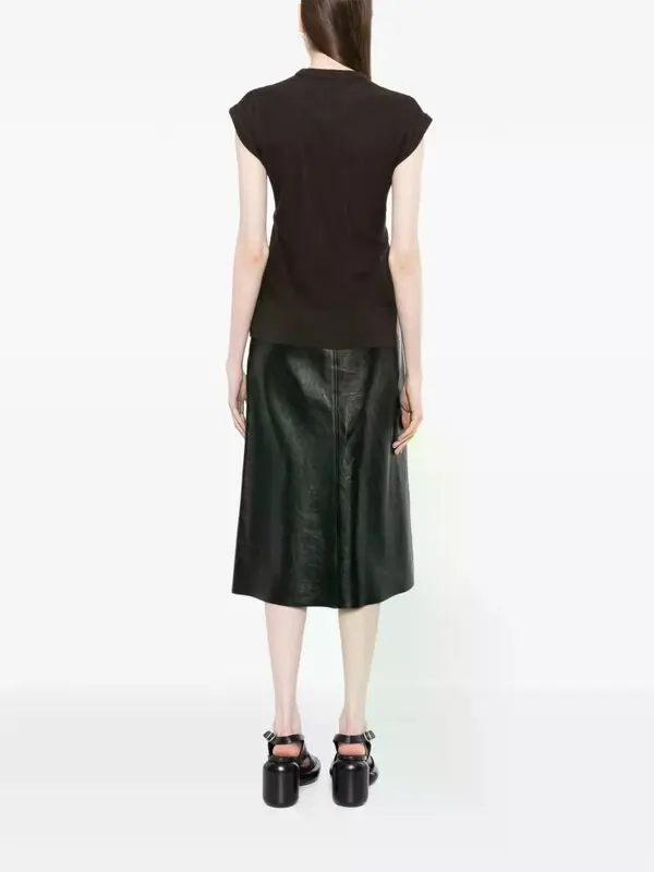 LEMAIRE Sleeveless Buttoned Top In Merino Blend - Brown