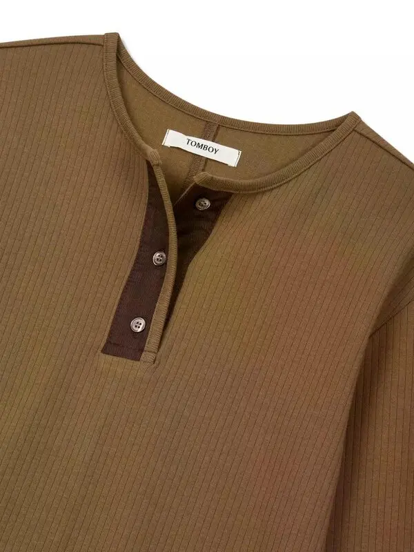 STUDIO TOMBOY Ribbed Top - Brown