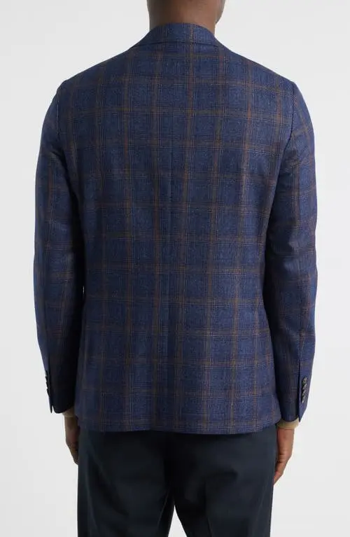 JACK VICTOR Midland Contemporary Fit Plaid Sport Coat - Navy