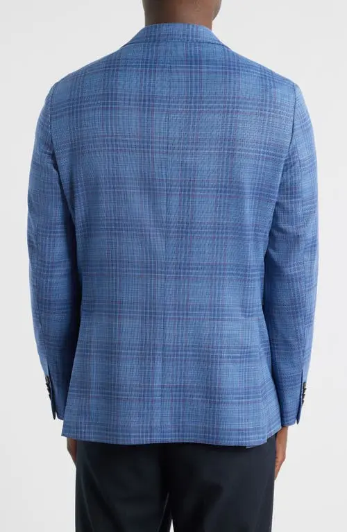 JACK VICTOR Midland Soft Constructed Plaid Stretch Wool Sport Coat