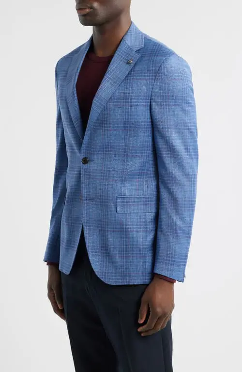 JACK VICTOR Midland Soft Constructed Plaid Stretch Wool Sport Coat