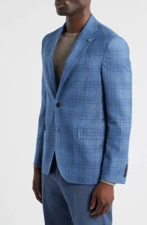 JACK VICTOR Midland Contemporary Fit Plaid Sport Coat - Blue