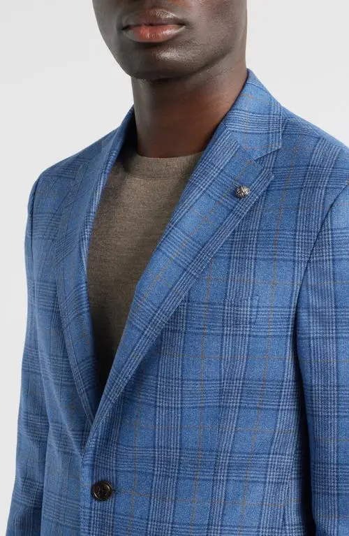 JACK VICTOR Midland Contemporary Fit Plaid Sport Coat - Blue