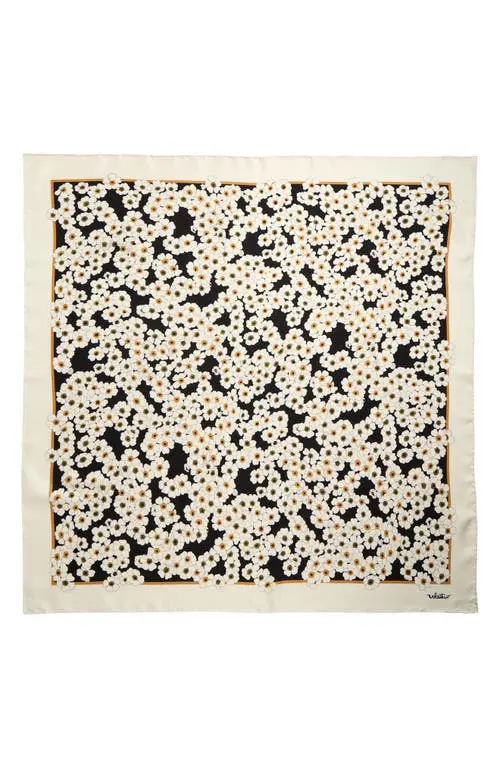 Valentino Garavani Daisy Print Silk Scarf - Black/ivory