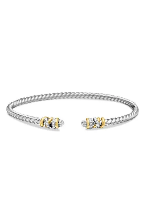 David Yurman Petite Helena Classic Cable Bracelet - Diamond/silver